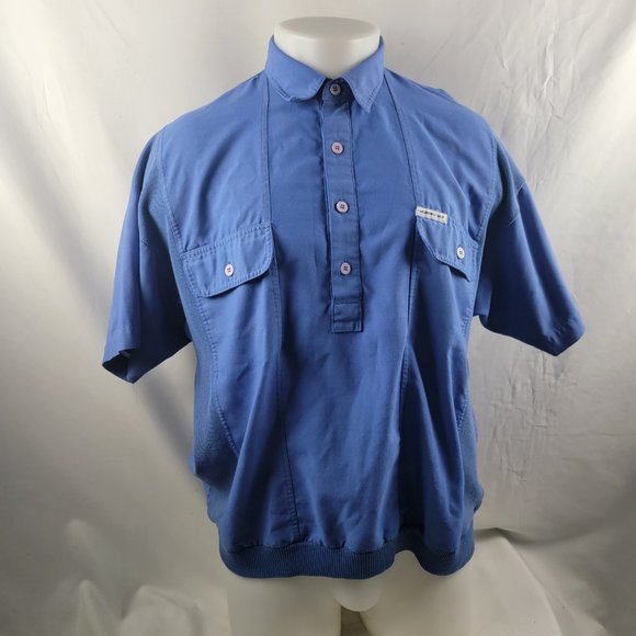 Members Only | Shirts | Members Only Shirt Mens Large Blue Polo Button ...